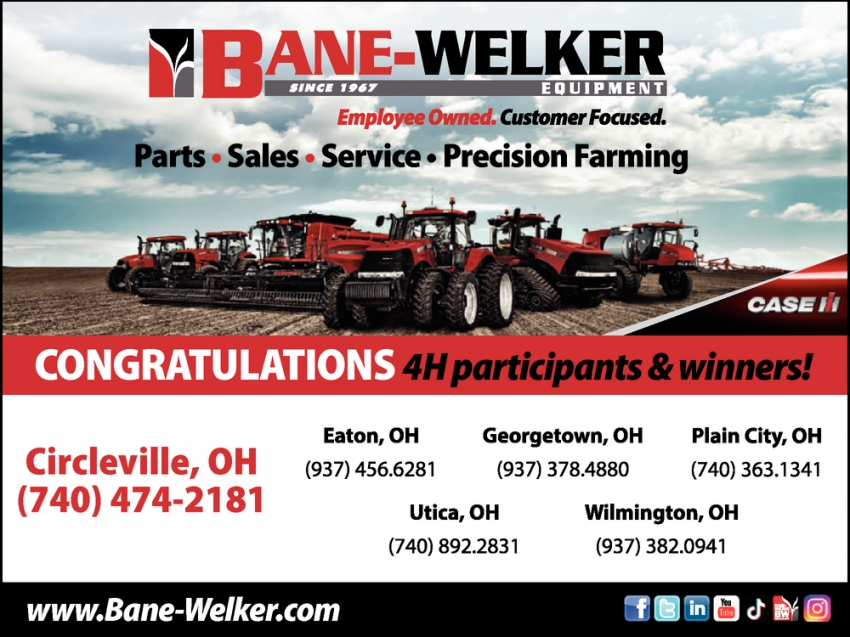 Congratulations, Bane-Welker Equipment, Utica, OH