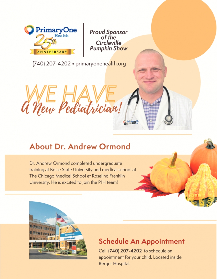 About Dr. Andrew Ormond, Primary One Health, Circleville, OH